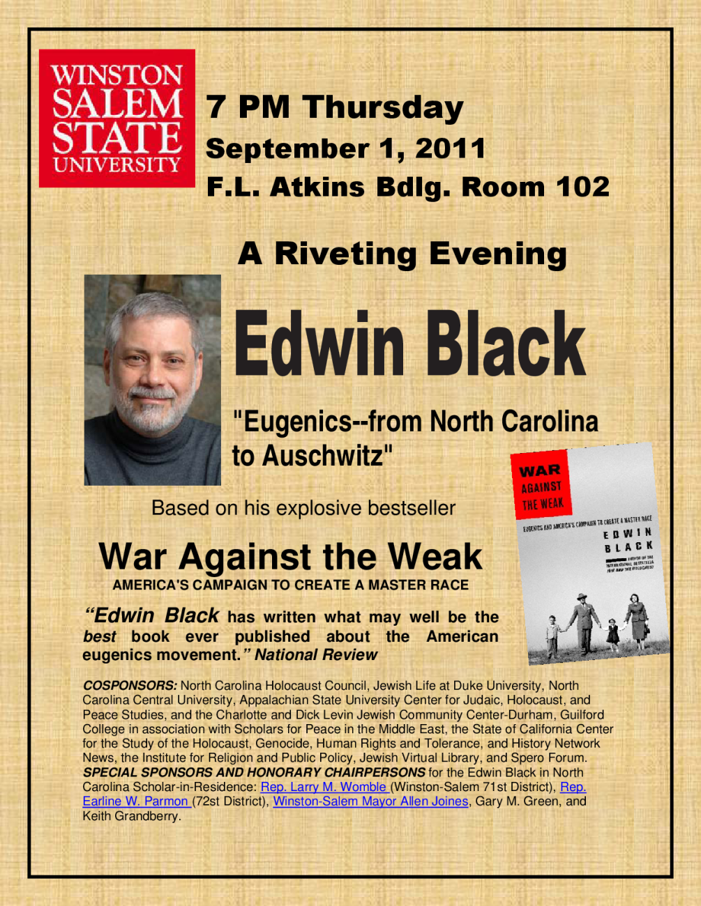 Book Presentation and Autographing for "The Rise and Fall of Eugenics and its Re-emergence in ...