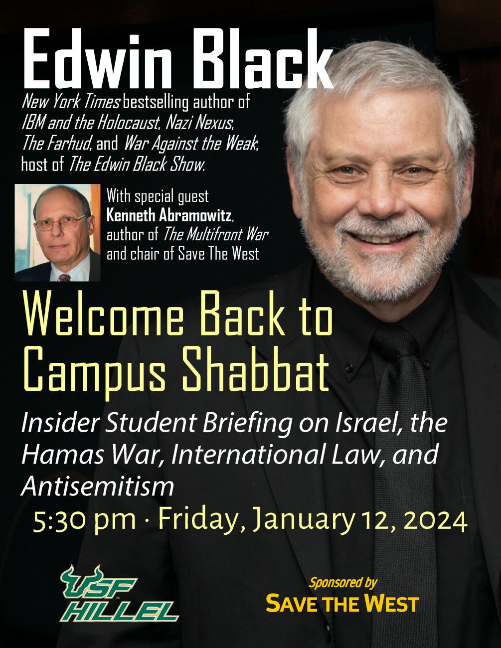 Welcome Back to Campus Shabbat at USF Hillel | Edwin Black